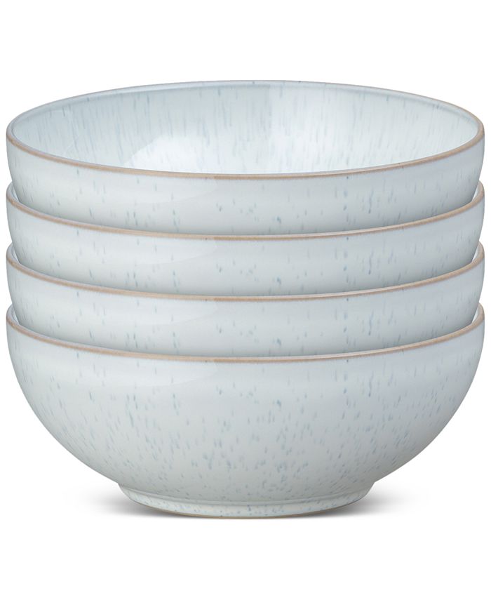 Denby White Speckle Stoneware Coupe Cereal Bowls, Set of 4 - Macy's