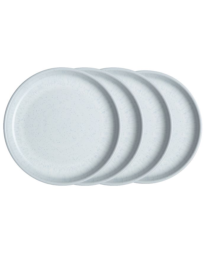 Denby White Speckle Stoneware Coupe Dinner Plates, Set of 4 - Macy's