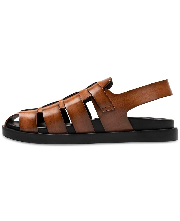 Stacy Adams Men's Montego Slingback Faux-Leather Buckle Sandals - Macy's