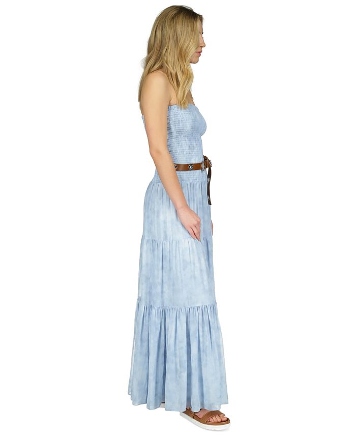 Michael Kors Michael Kors Women's Sunbleached Smocked Maxi Dress - Macy's