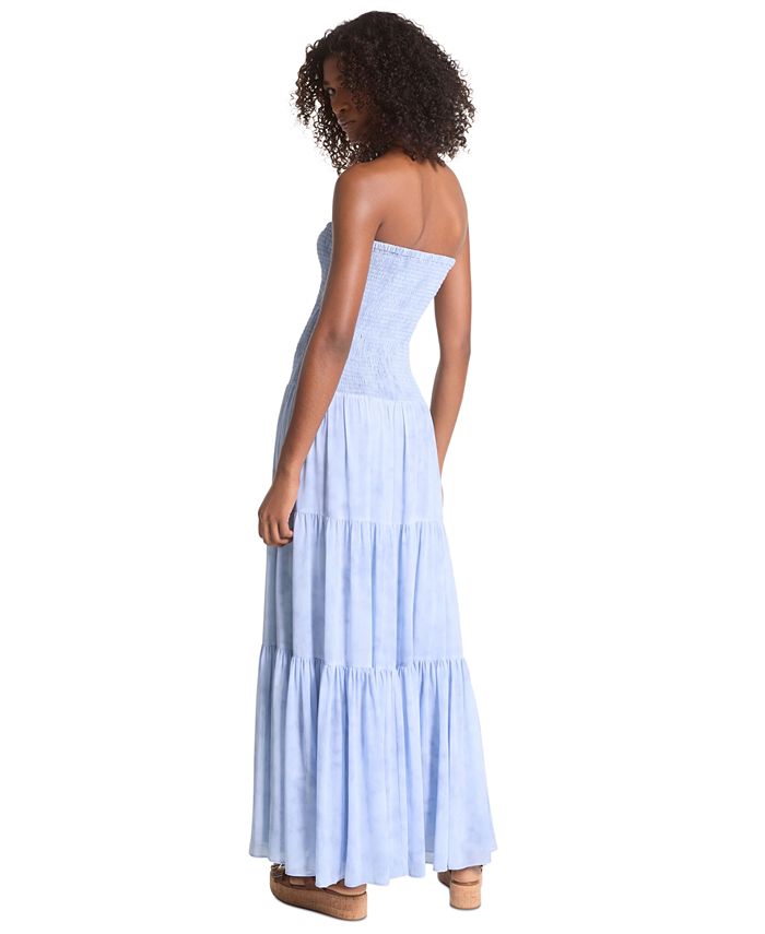 Michael Kors Michael Kors Women's Sunbleached Smocked Maxi Dress - Macy's
