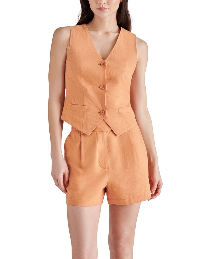 Steve Madden Women's Selene V-Neck Three-Button Vest - Macy's
