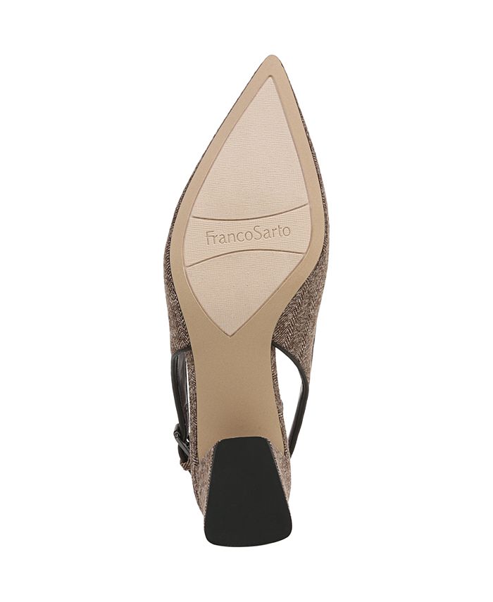 Franco Sarto Women's Racer Pointed Toe Block Heel Slingback Pumps - Macy's