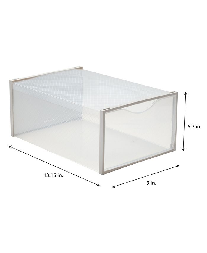 Simplify Set of 12 Stackable Shoe Boxes in White - Macy's