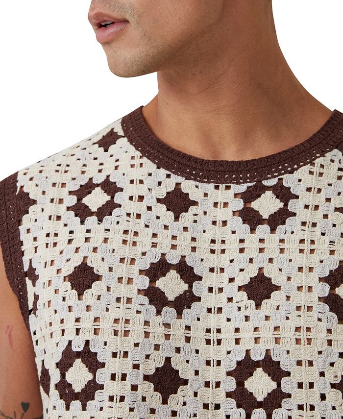 COTTON ON Men's Crochet Muscle Top - Macy's