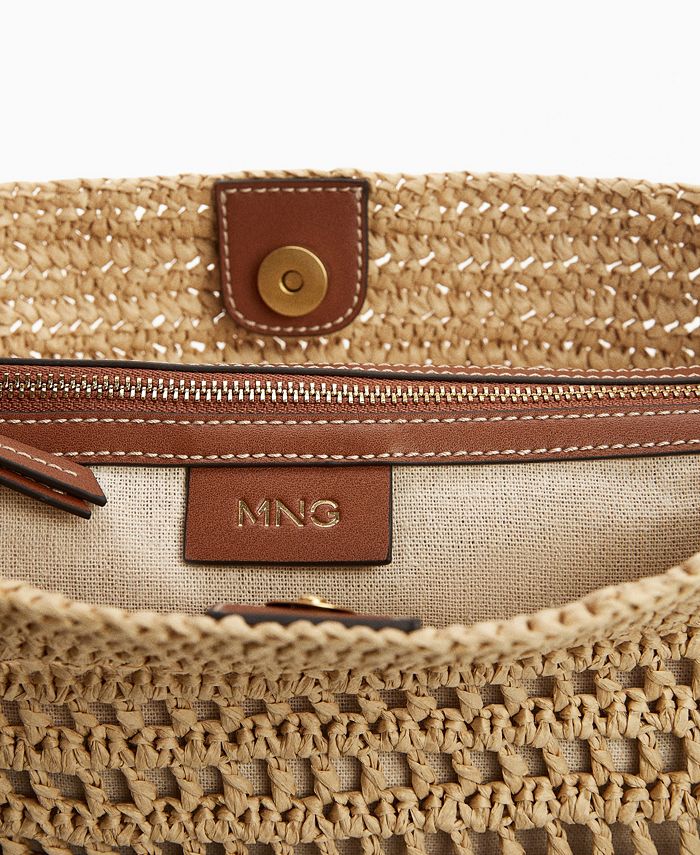 MANGO Women's Natural Fiber Sack Bag - Macy's