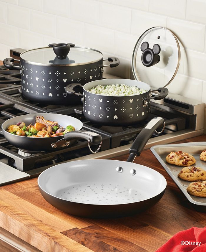 Farberware Disney Monochrome 7 Piece Ceramic Nonstick Cookware Set - Macy's