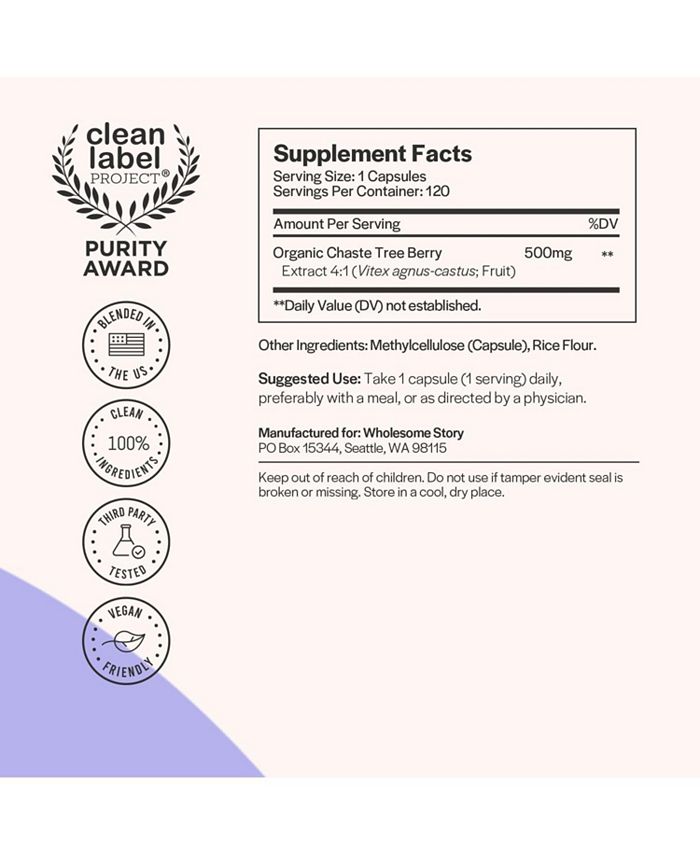 Wholesome Story Vitex Supplement for Women | Vitex Chasteberry ...