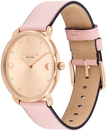 COACH Women's Elliot Pink Leather Watch 36mm - Macy's