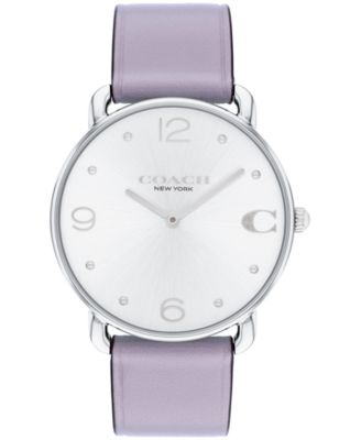 COACH Women's Elliot Purple Leather Watch 36mm - Macy's