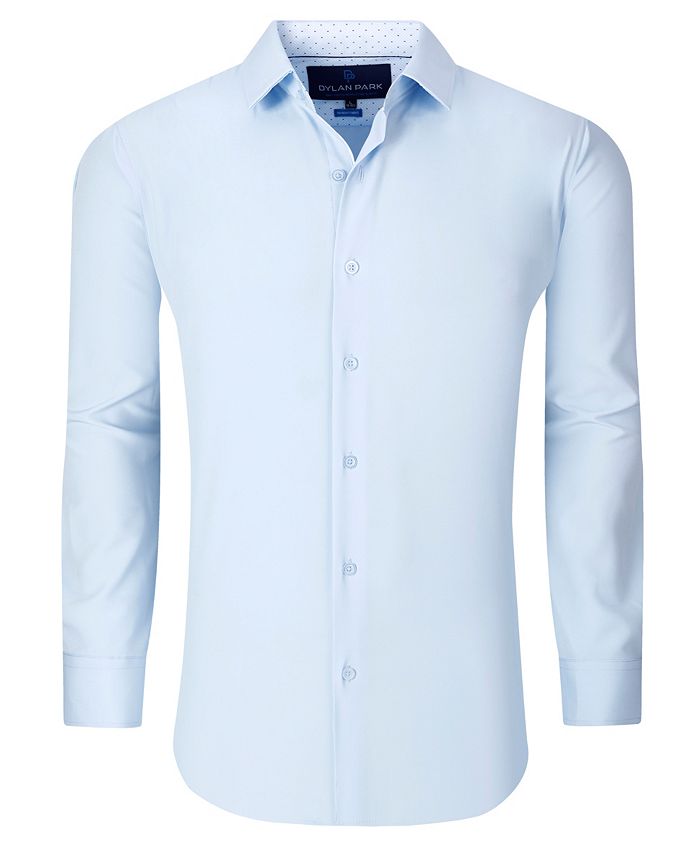 Dylan Park Men's Geometric Performance Stretch Button Down Dress Shirt ...