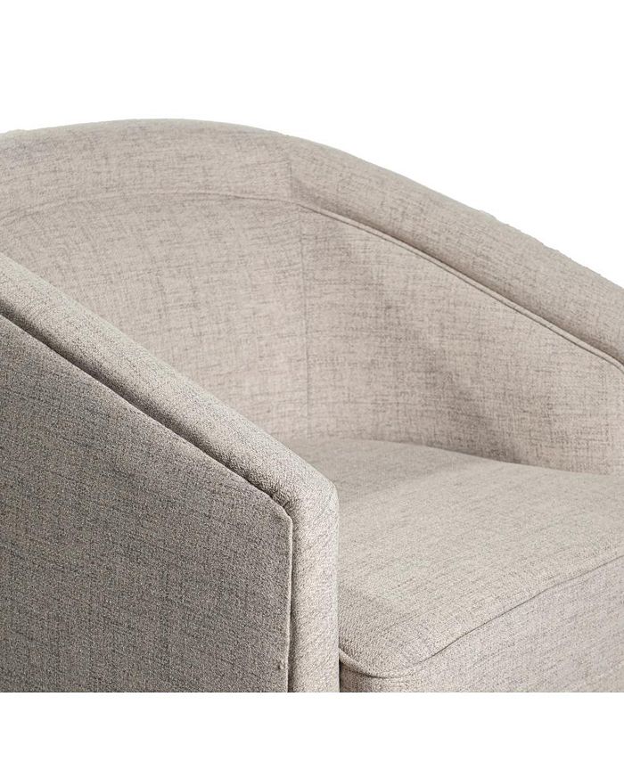 MERRICK LANE Wyn Upholstered Club Style Barrel Chair With Sloped Armrests And 360 Degree Swivel ...