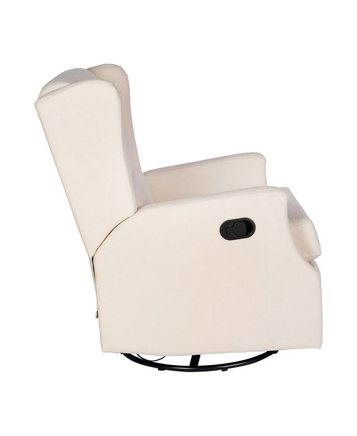 MERRICK LANE Abby 3-In-1 Wingback Manual Recliner Rocker Swivel Glider ...