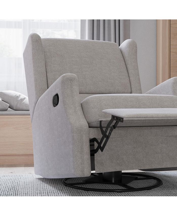 MERRICK LANE Abby 3-In-1 Wingback Manual Recliner Rocker Swivel Glider ...