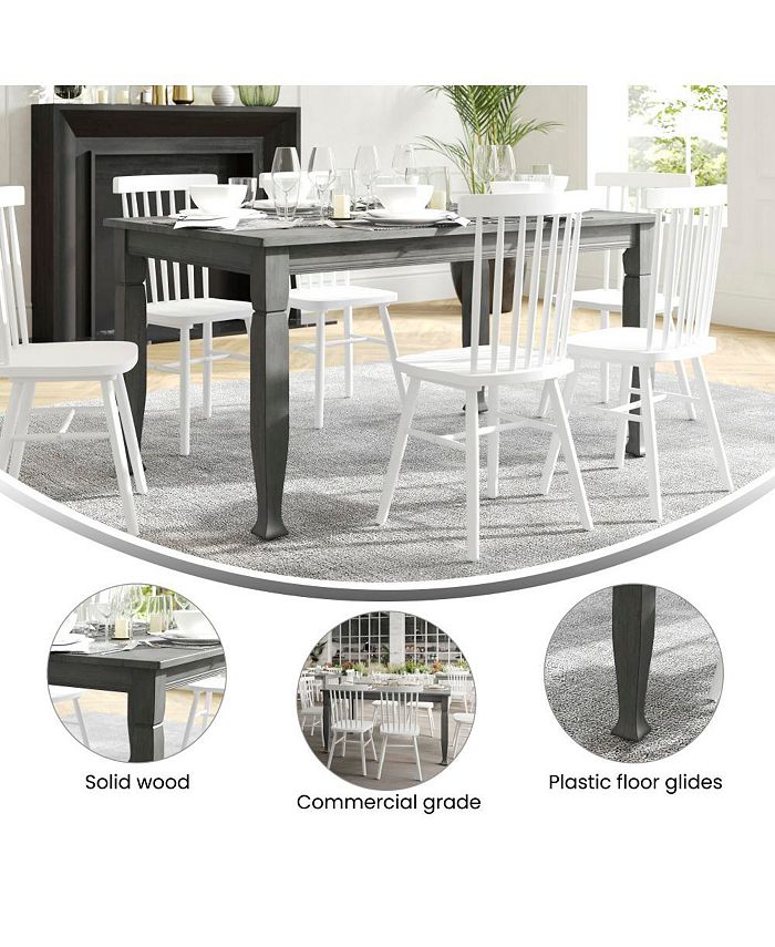 MERRICK LANE Finnley Wooden Dining Table With Sculpted Legs - Macy's