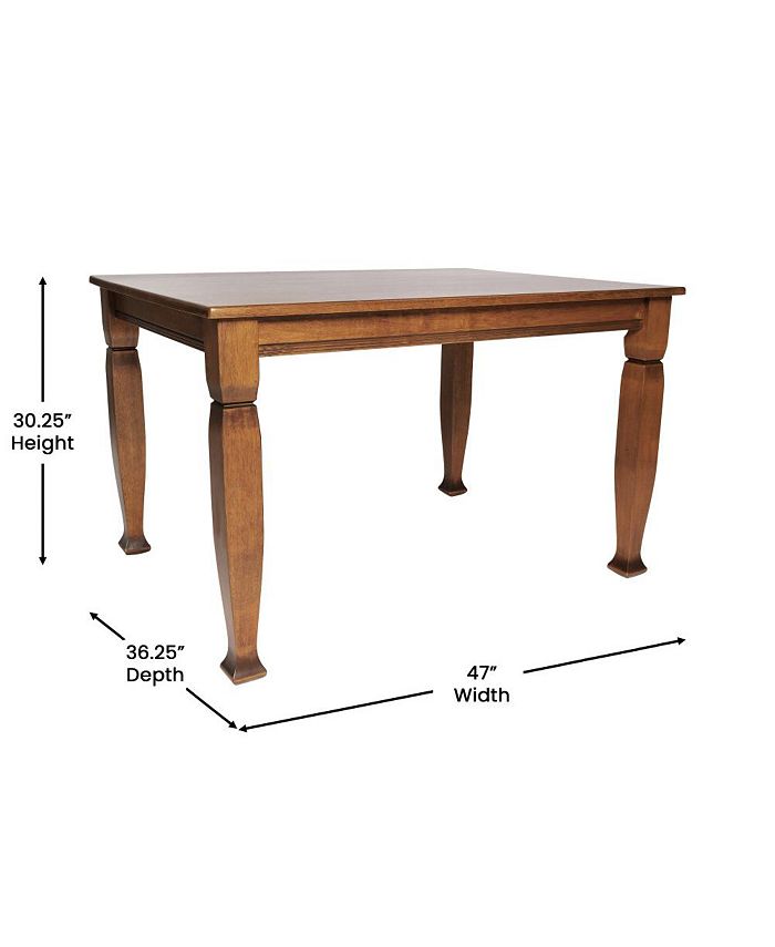 MERRICK LANE Finnley Wooden Dining Table With Sculpted Legs - Macy's