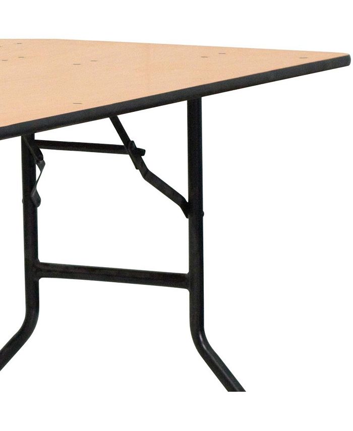 EMMA+OLIVER 6-Foot Rectangular Wood Folding Banquet Table With Clear ...