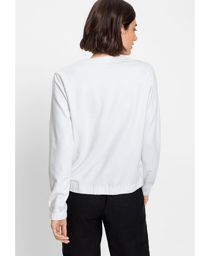 Olsen Women's Mixed Media Zip Front Jacket - Macy's