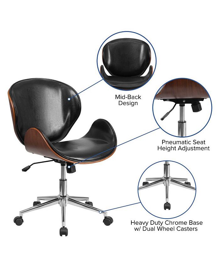 MERRICK LANE Roisin Office Chair Mid-Back Ergonomic Executive Swivel ...