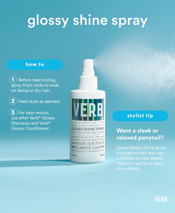 Verb Glossy Shine Spray With Heat Protection, 6.5 oz. - Macy's
