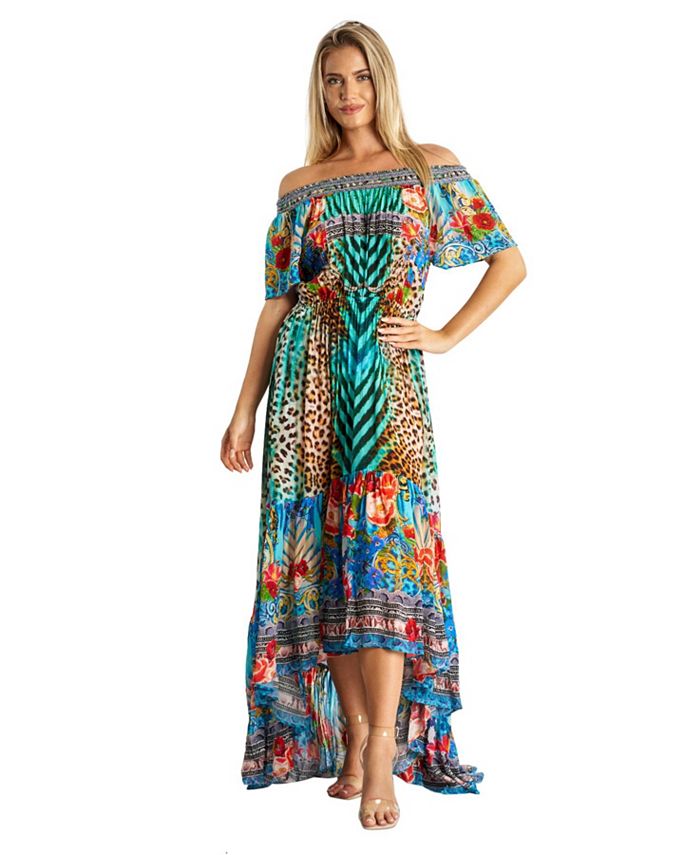 La Moda Clothing Women's Off Shoulder High Low Dress - Macy's