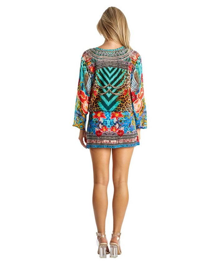 La Moda Clothing Women's Drawstring Elasic Waist Short Dress - Macy's