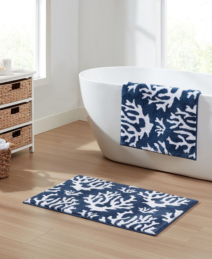 Nautica Coral Waterway Knit 2 Piece Bath Rug Set, 20" x 32" - Macy's