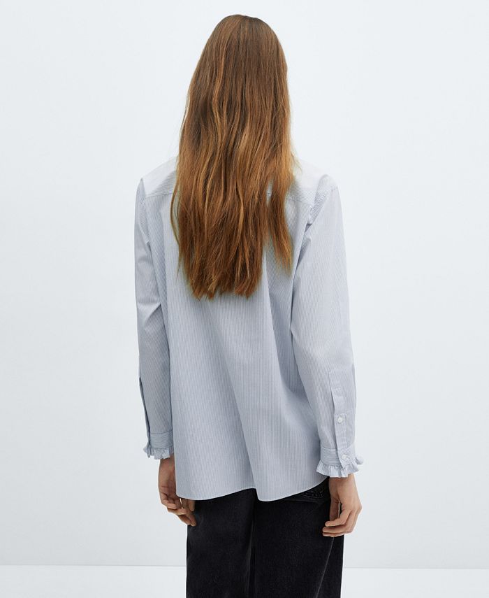 MANGO Women's Ruffle Neck Shirt - Macy's