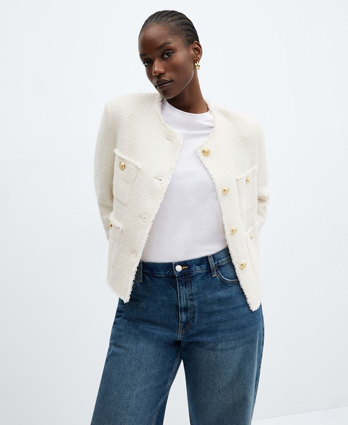 MANGO Women's Pocket Tweed Jacket - Macy's