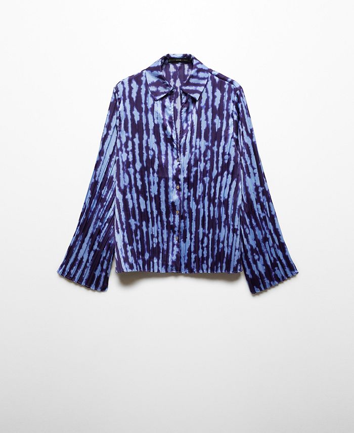 MANGO Women's Printed Shirred Shirt - Macy's