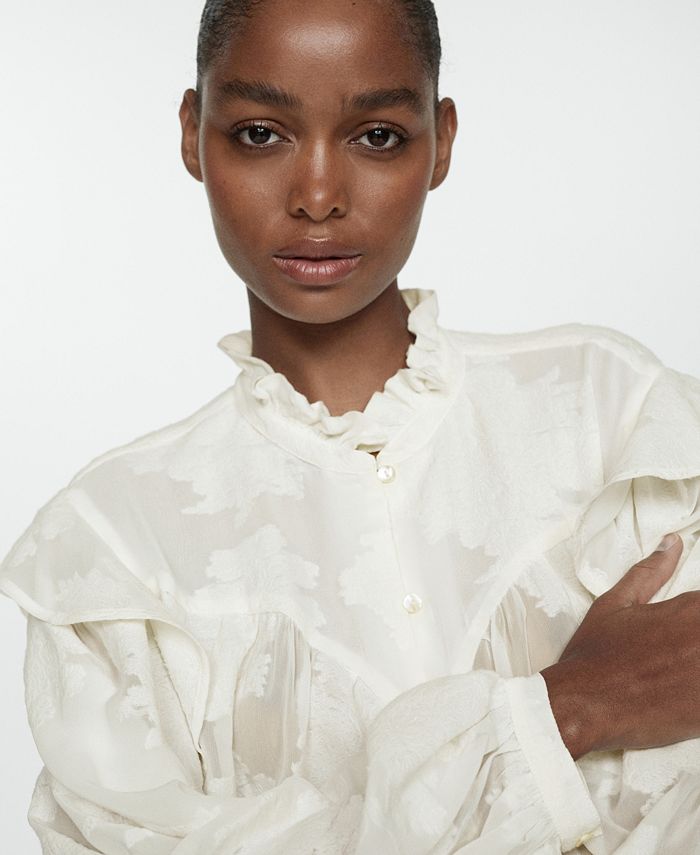 MANGO Women's Floral Embroidery Blouse - Macy's