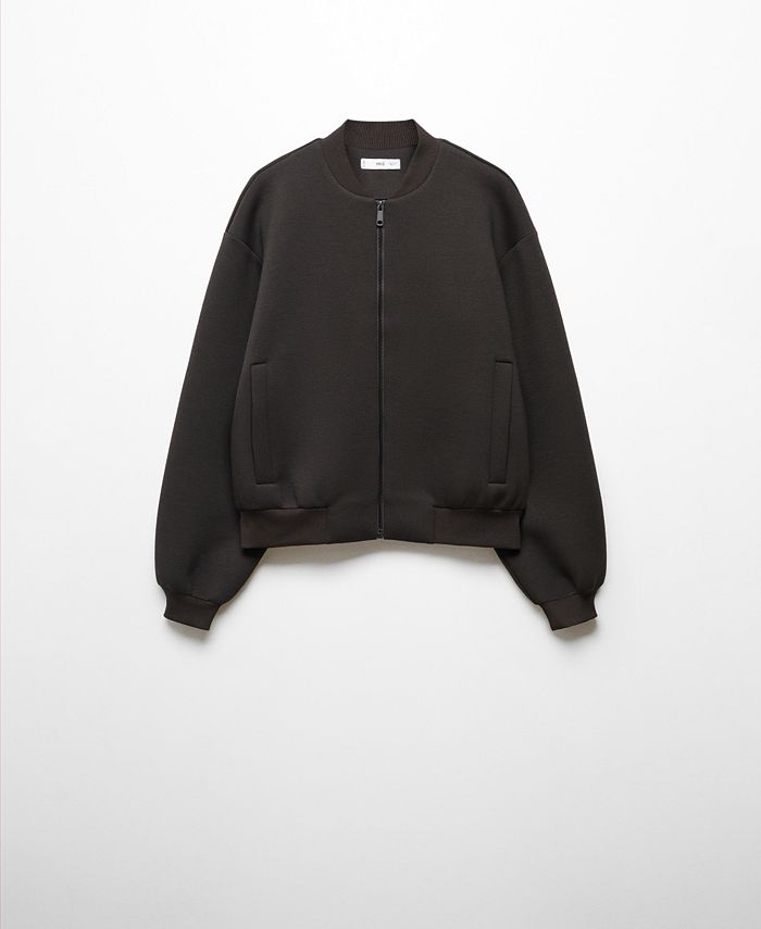 MANGO Women's Zipped Bomber Jacket - Macy's