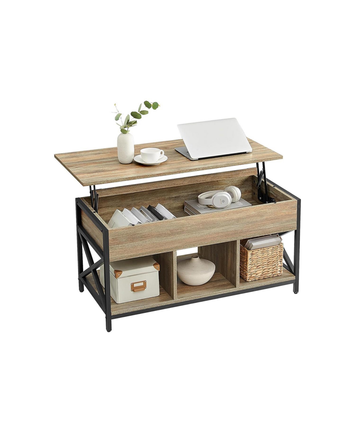 Click here for Lift-Top Industrial Coffee Table with Hidden Compa... prices
