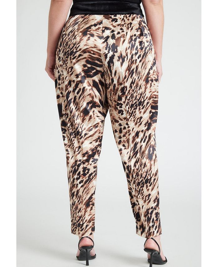 Eloquii Plus Size Velvet Waistband Printed Pant Macys
