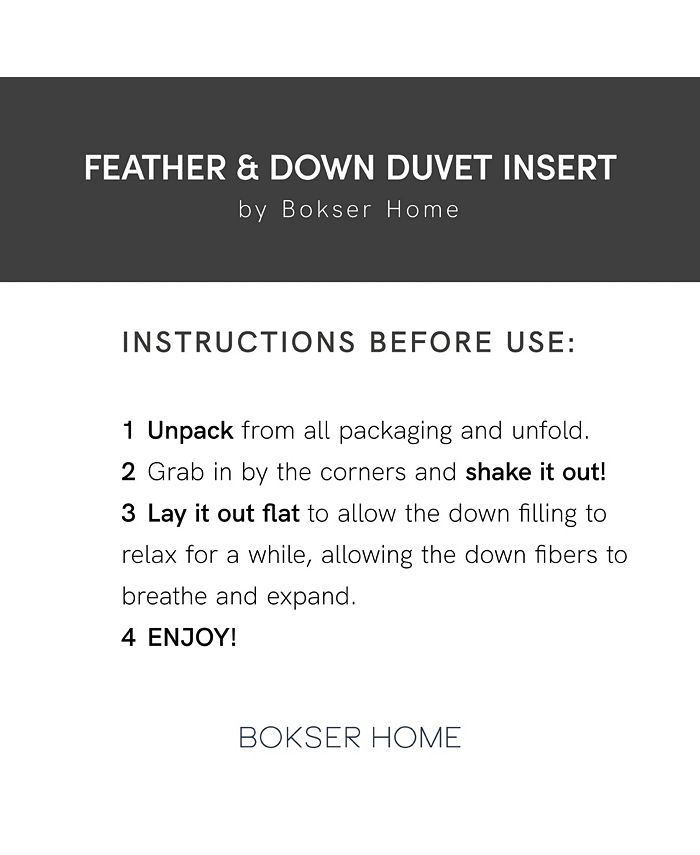 Bokser Home All Season Feather & Down Duvet Comforter Insert - Full ...