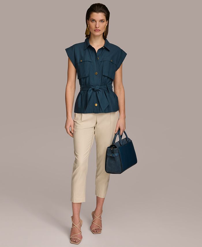 Donna Karan New York Donna Karan Women's Belted Cap-Sleeve Jacket - Macy's