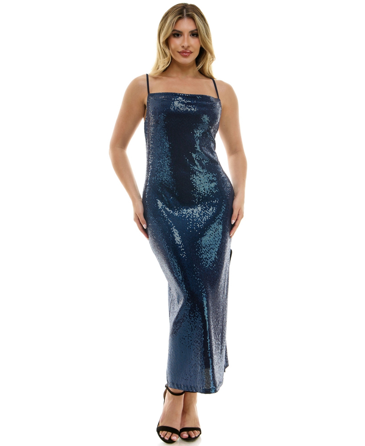 Click here for Bebe Womens Spaghetti Gown Long Slim Maxi Dress -... prices