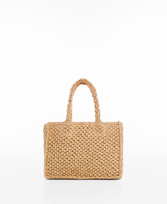 MANGO Women's Raffia-Effect Shoulder Bag - Macy's