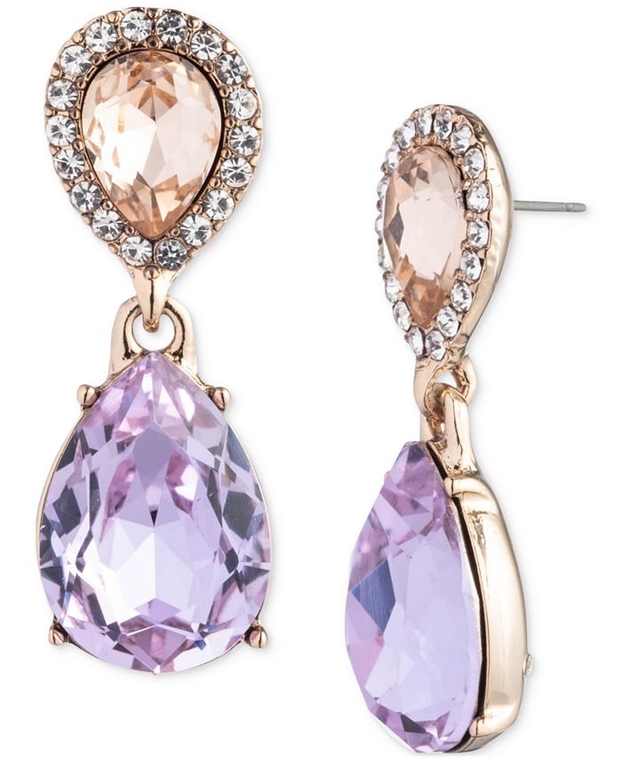 Givenchy Pavé & Pear-Shape Crystal Drop Earrings - Macy's