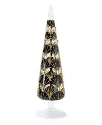 Holiday Lane Shine Bright Glass Cone Tree Décor, Created for Macy's ...