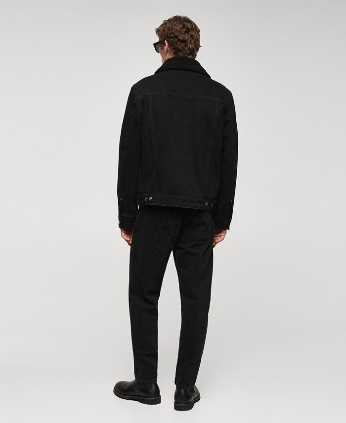 MANGO Men's Shearling Denim Jacket - Macy's