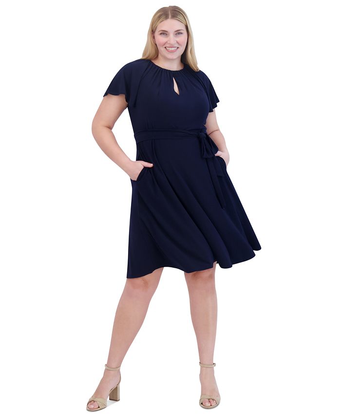 Jessica Howard Plus Size Keyhole Fit And Flare Dress Macys