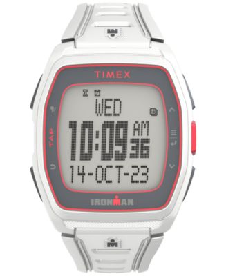 Timex Unisex Ironman T300 Digital White Silicone Strap 42mm Watch - Macy's