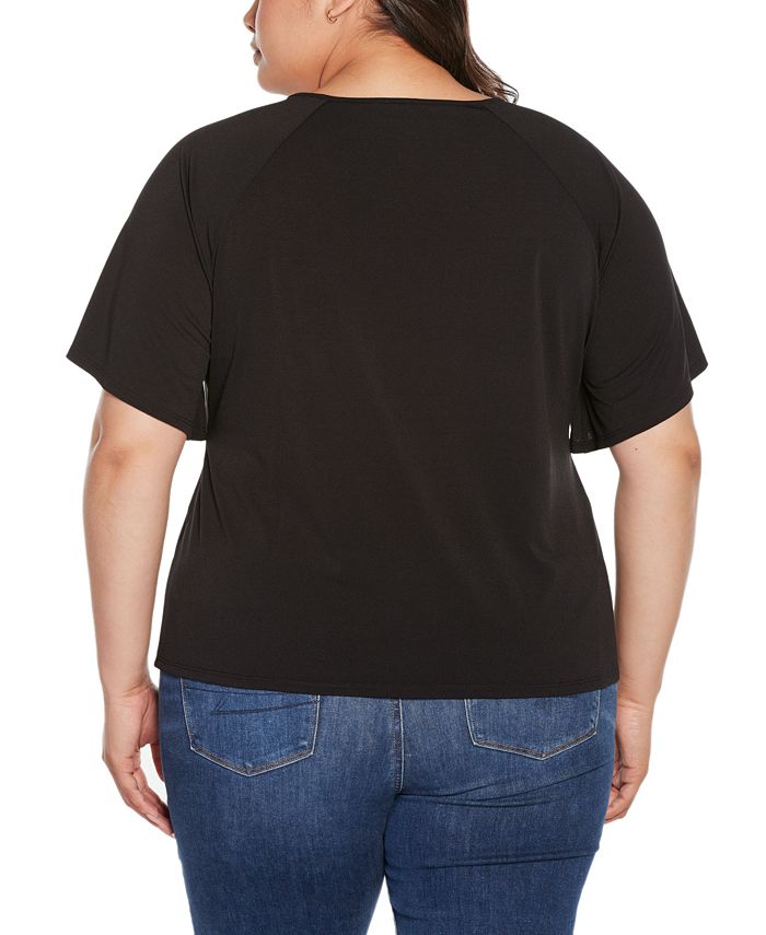 Belldini Black Label Plus Size Cutout Detail Knit Top - Macy's