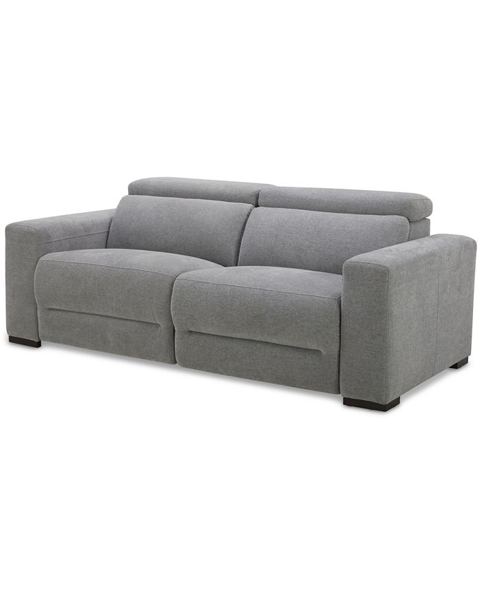 Furniture Nevio 2-Pc. Fabric Power Headrest Sectional with 2 Power ...