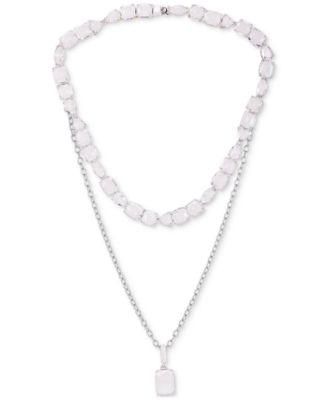 GUESS Crystal 18" Layered Pendant Necklace - Macy's