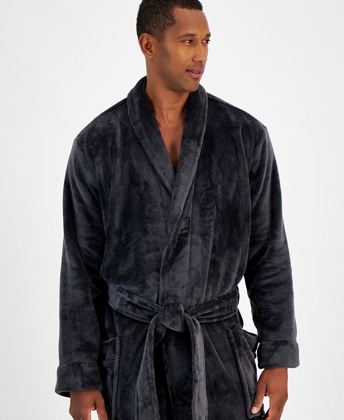 Club Room Men's Plush Pajama Robe, Created for Macy's - Macy's