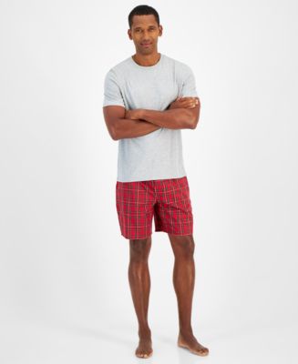 Club Room Men's Solid T-Shirt & Woven Plaid Boxer Set, Created for ...