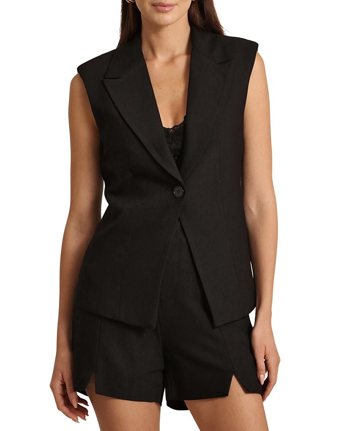 Avec Les Filles Women's Cutaway One-Button Vest - Macy's