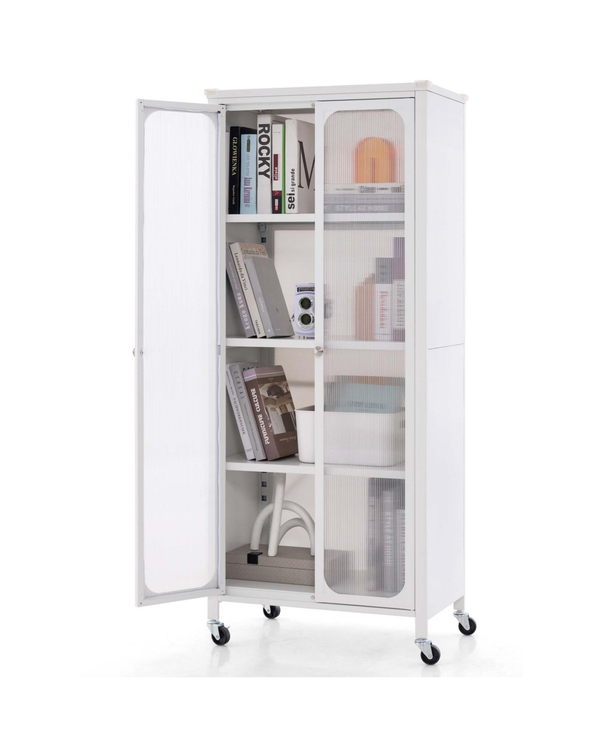 Click here for Storage Cabinet with Wheels & 2 Translucent Doors... prices